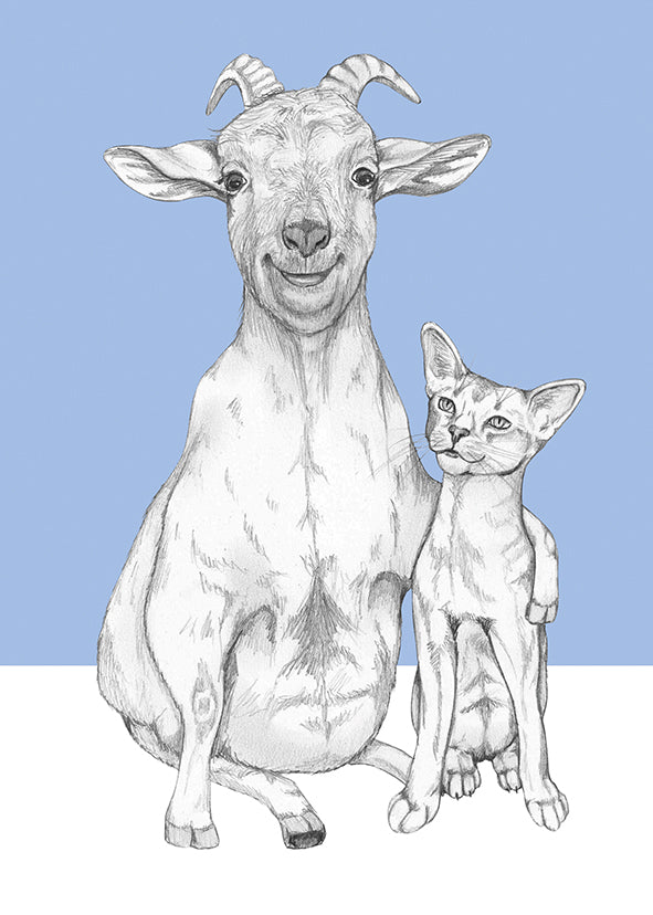 Cousins illustrated art print A4 by Amsterdam artist I AM NIEN